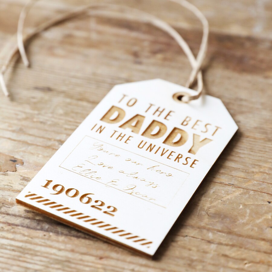 Personalised Dad Wooden Gift Tag | Lisa Angel