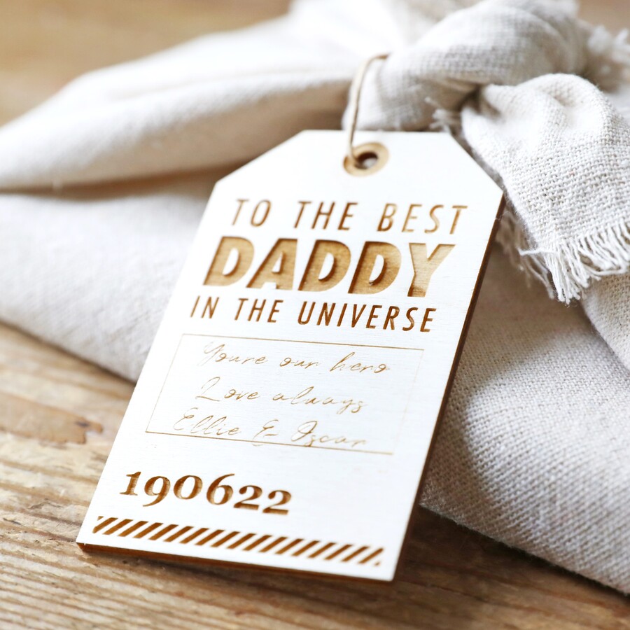 Personalised Dad Wooden Gift Tag | Lisa Angel