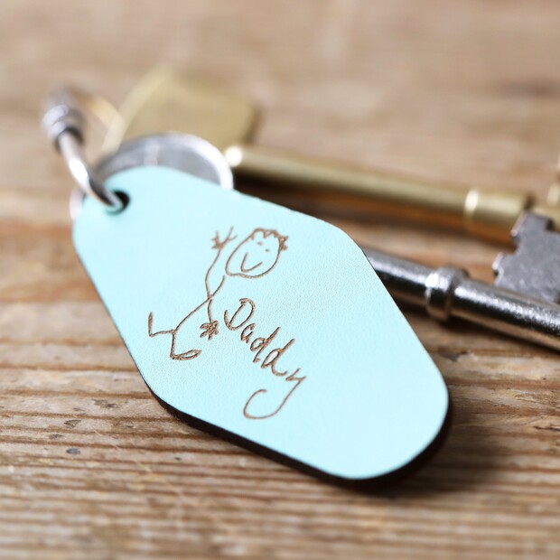 Personalised Handwriting Leather Tag Keyring | Lisa Angel