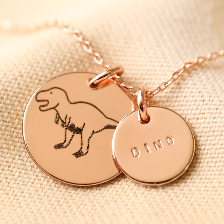 Personalised Dinosaur Disc Necklace | Jewellery | Lisa Angel
