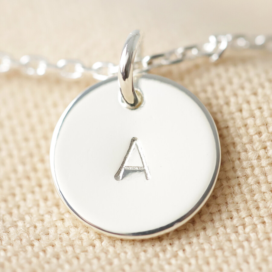 Personalised Disc Charm Initial Necklace | Lisa Angel