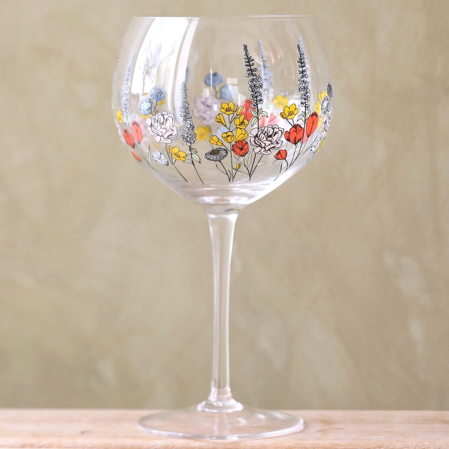 Wildflower Balloon Gin Goblet | Glassware | Lisa Angel
