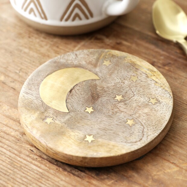 Set of 4 Wooden Moon Coasters | Sass & Belle | Lisa Angel