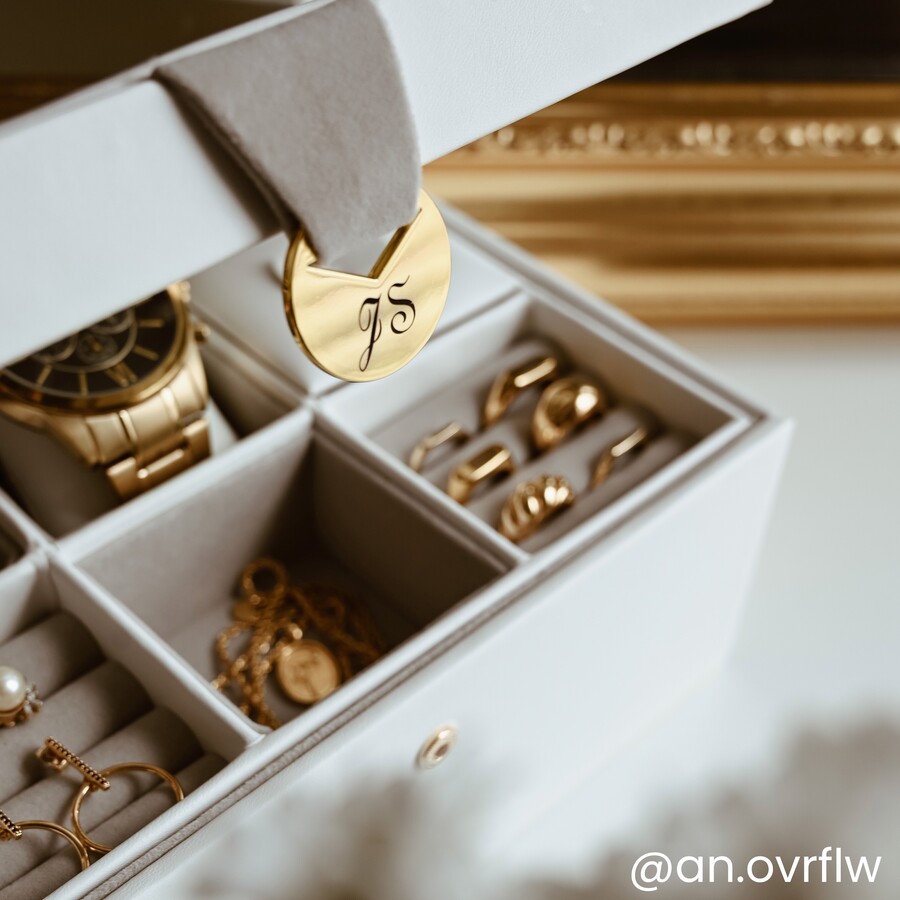Personalised Initials Two Tier Jewellery Box | Lisa Angel