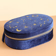 Starry Night Velvet Oval Jewellery Case in Navy | Lisa Angel