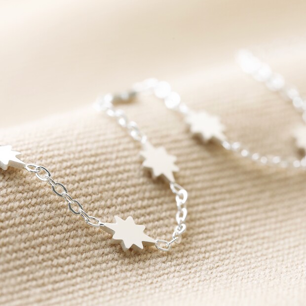 Stainless Steel Starry Anklet in Silver | Lisa Angel