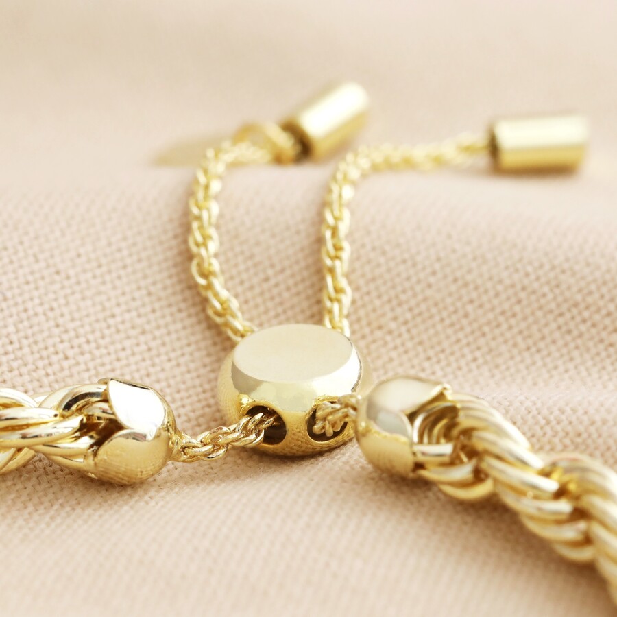 Plaited Rope Chain Bracelet in Gold | Lisa Angel