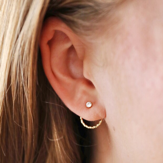 Crystal and Twisted Hoop Jacket Earrings | Lisa Angel