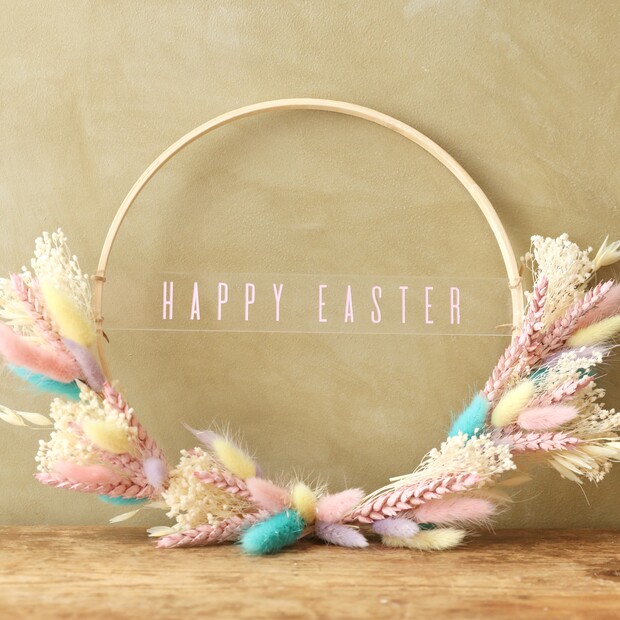 Easter Dried Flower Bamboo Hoop Wreath | Lisa Angel