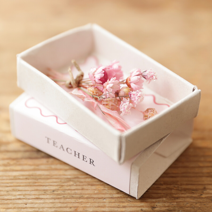 Teacher Tiny Matchbox Dried Flower Posy | Lisa Angel
