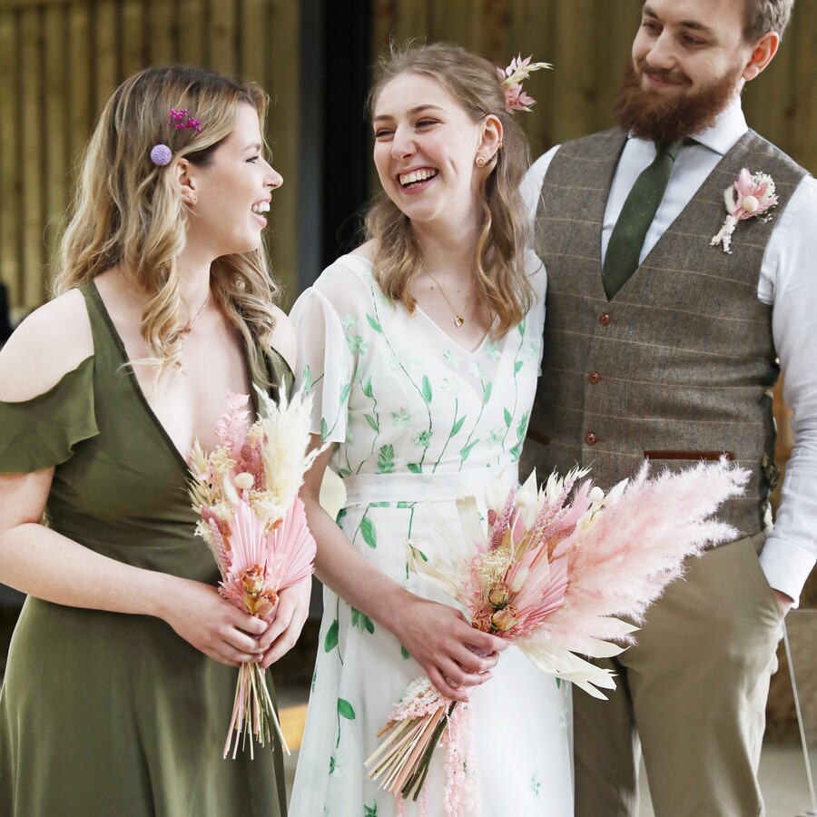 Blush Pink Dried Flower Wedding Posy | Lisa Angel