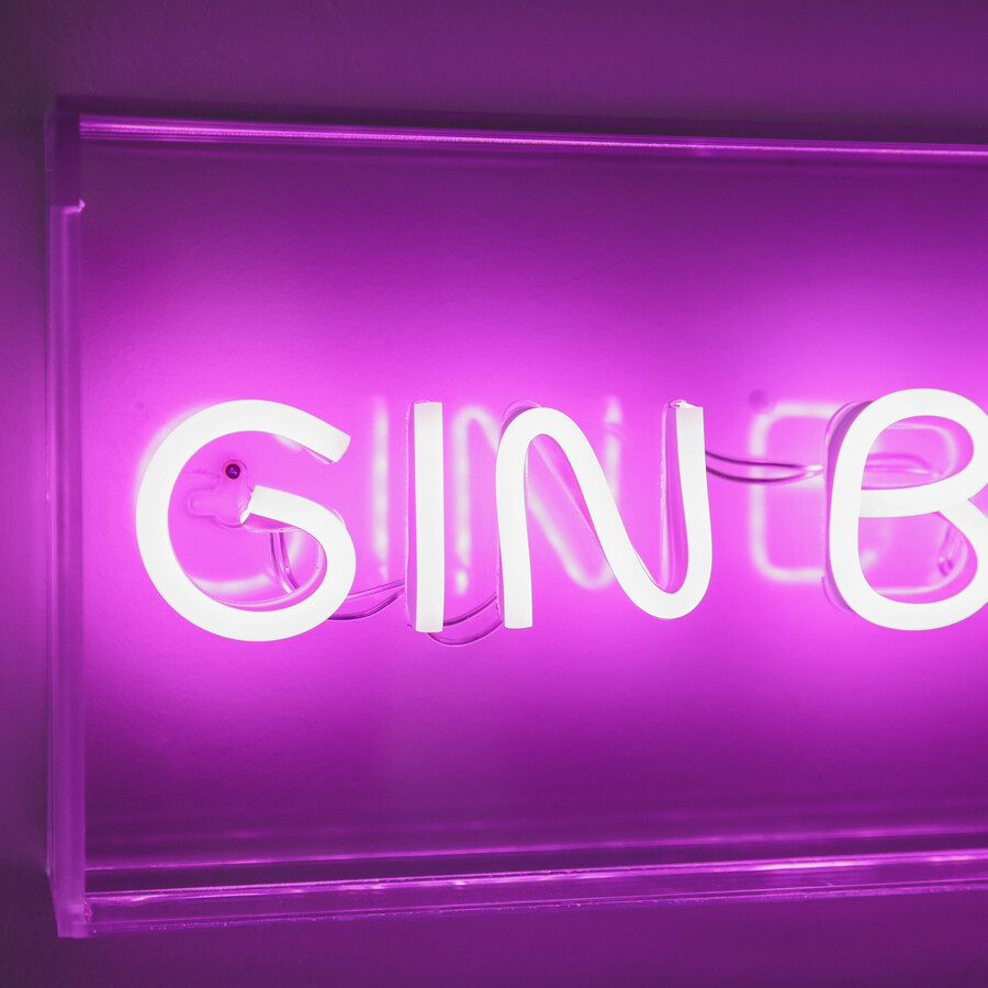 Gin Bar Neon LED Wall Light in Pink | Lisa Angel