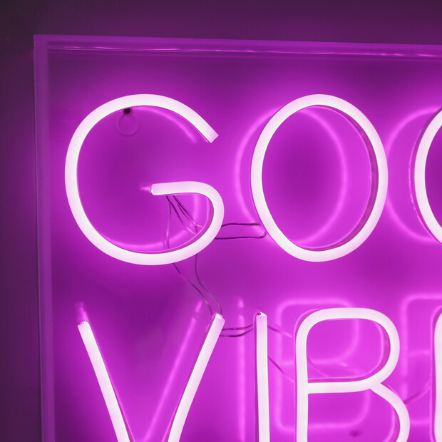 Good Vibes Only Neon LED Wall Light in Pink | Lisa Angel