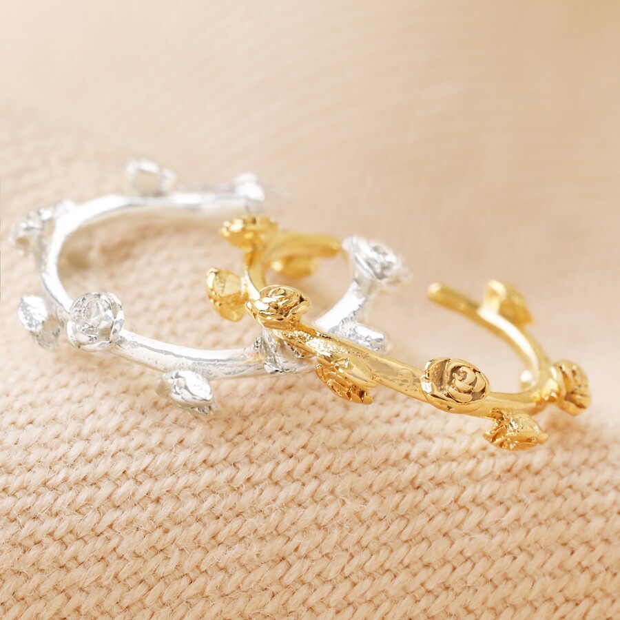 Tiny Rose Ear Cuff in Silver | Lisa Angel