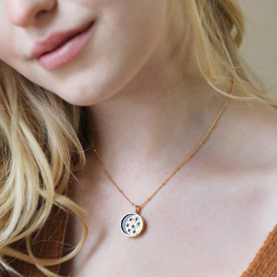 Celestial Stone Pendant Necklace in Gold | Lisa Angel