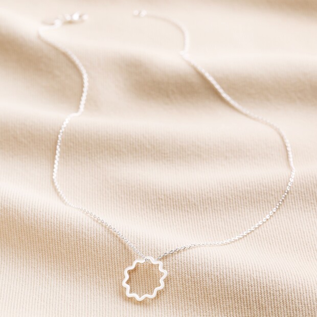 Wavy Lines Pendant Necklace in Silver | Lisa Angel