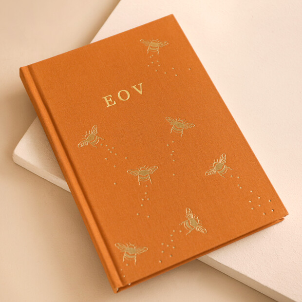 Personalised Initials Bee Fabric Notebook | Office | Lisa Angel