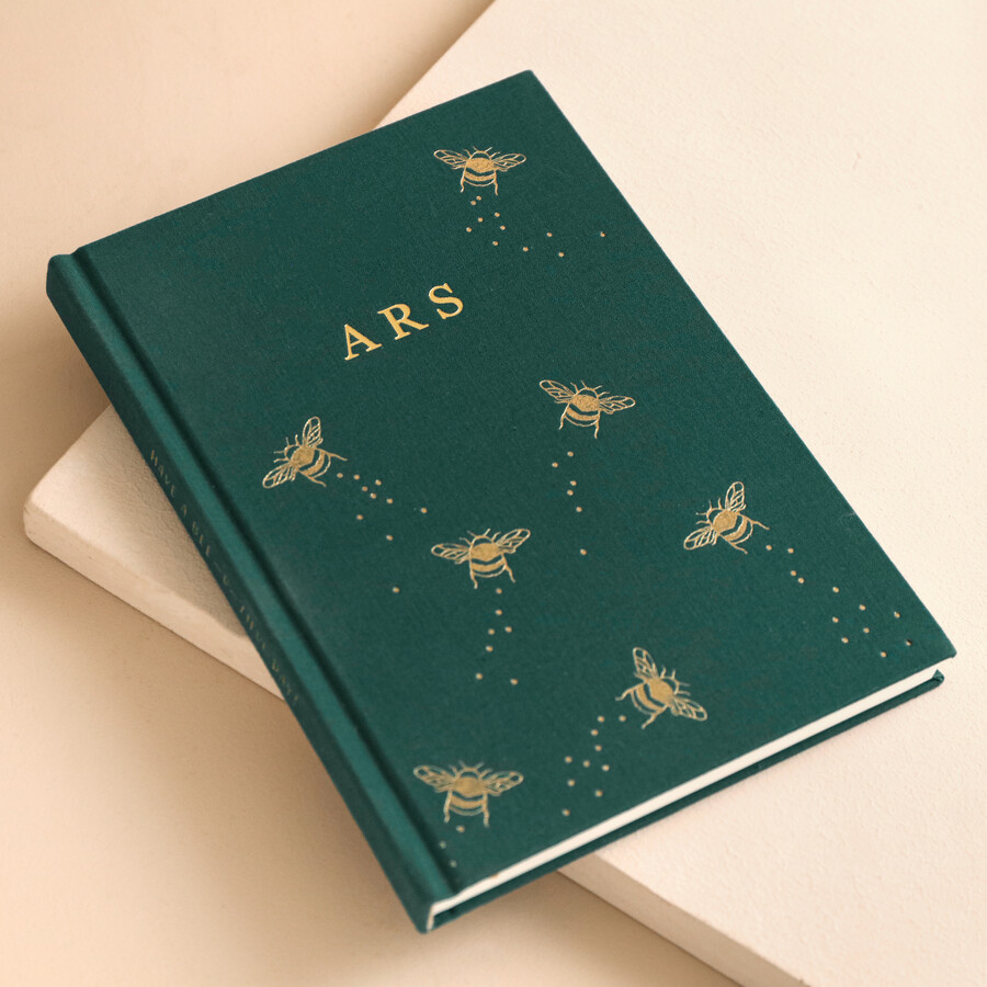 Personalised Initials Bee Fabric Notebook | Office | Lisa Angel