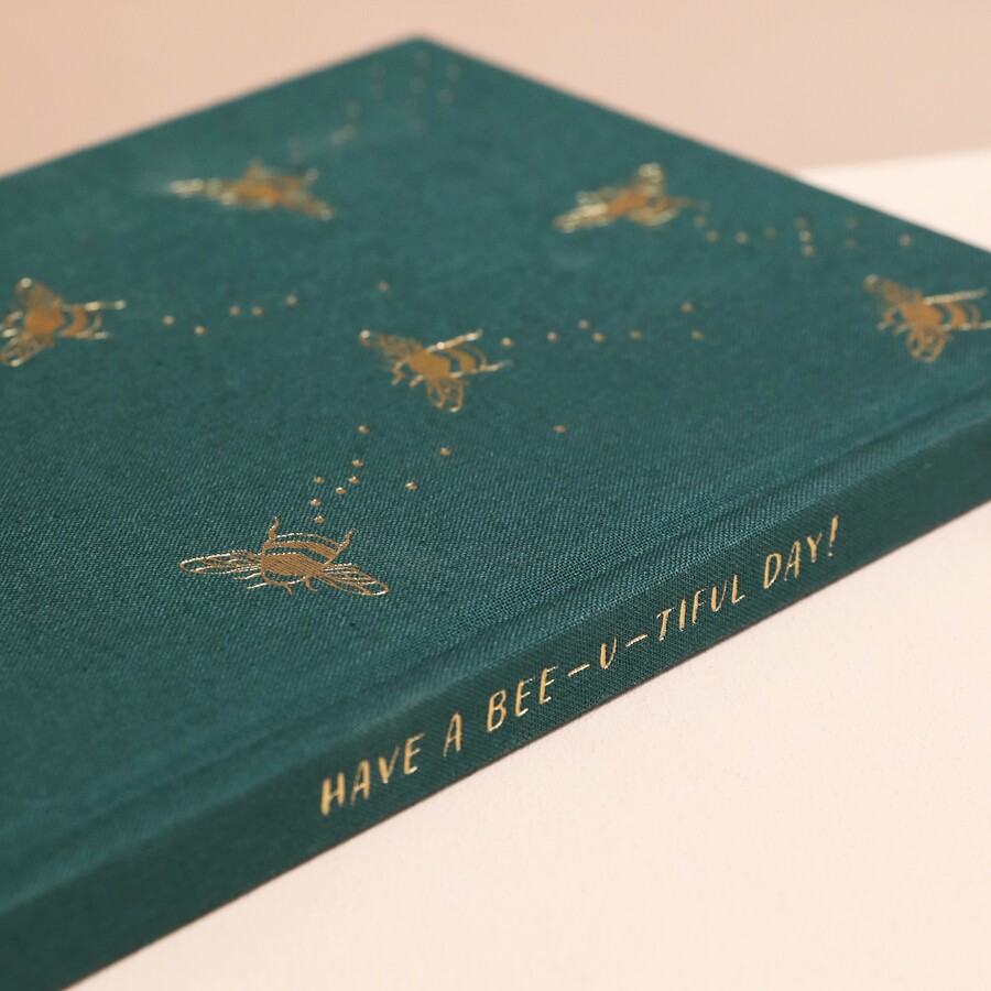 Teal Bee Fabric Notebook | Lisa Angel