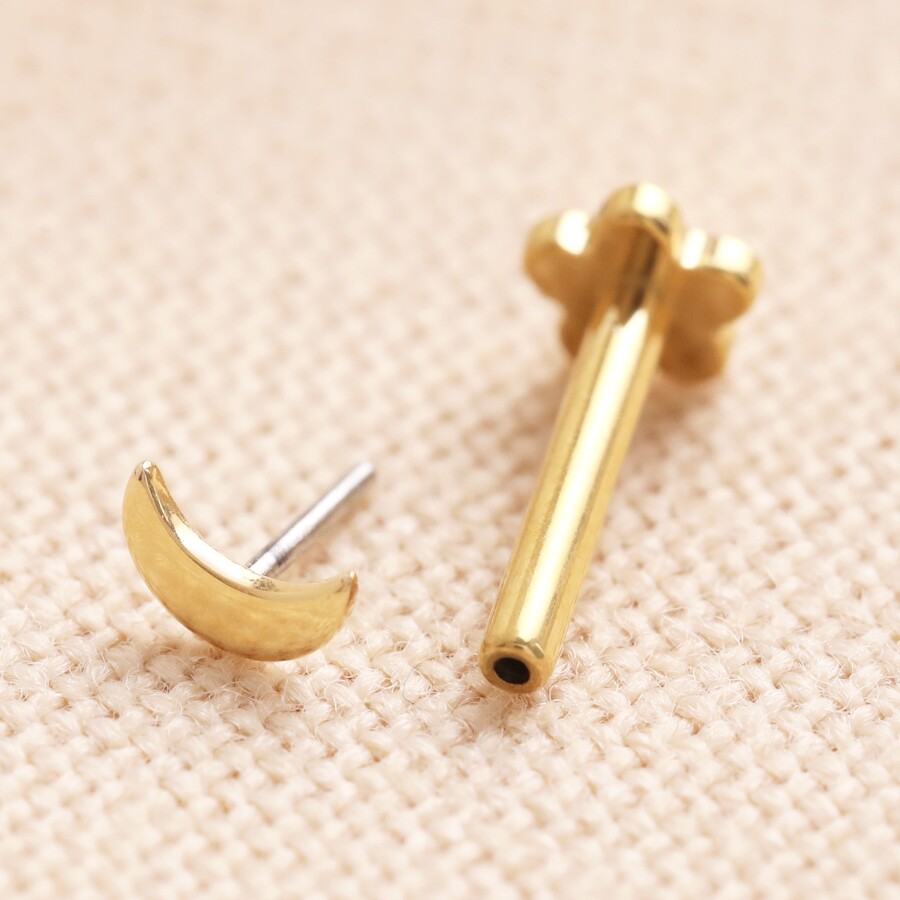 Solid Gold Moon Helix Earring | Tish Lyon | Lisa Angel