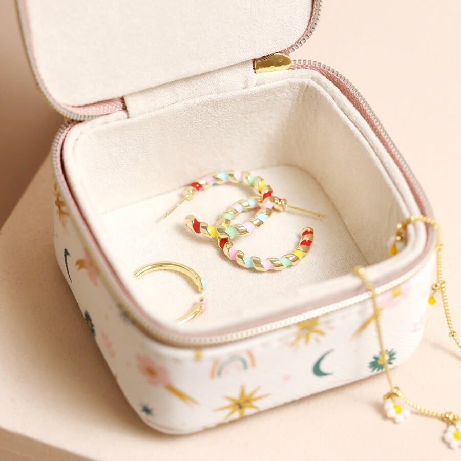Mini Square Cream Jewellery Case | Estella Bartlett | Lisa Angel