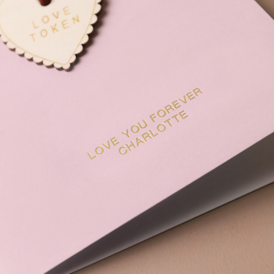 Personalised Heart Love Token Greetings Card | Lisa Angel