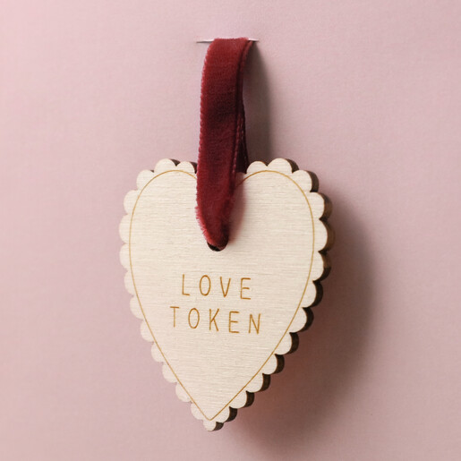 Personalised Heart Love Token Greetings Card | Lisa Angel