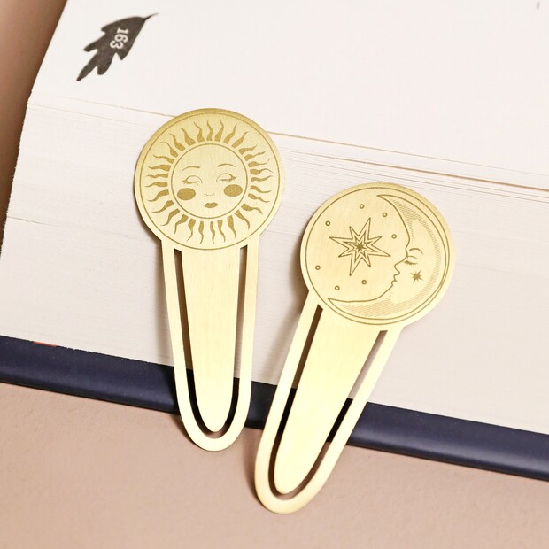 Set of 2 Celestial Metal Bookmarks | Designworks Ink | Lisa Angel