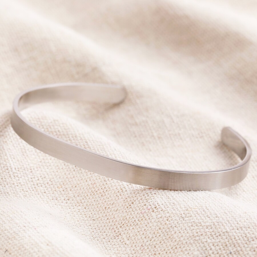 Men's Hand-Stamped Stainless Steel Bangle | Lisa Angel