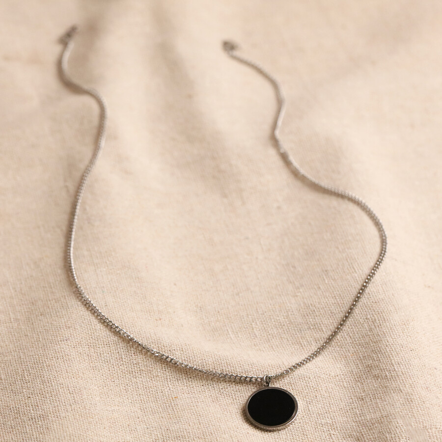 Personalised Stainless Steel Onyx Necklace | Lisa Angel