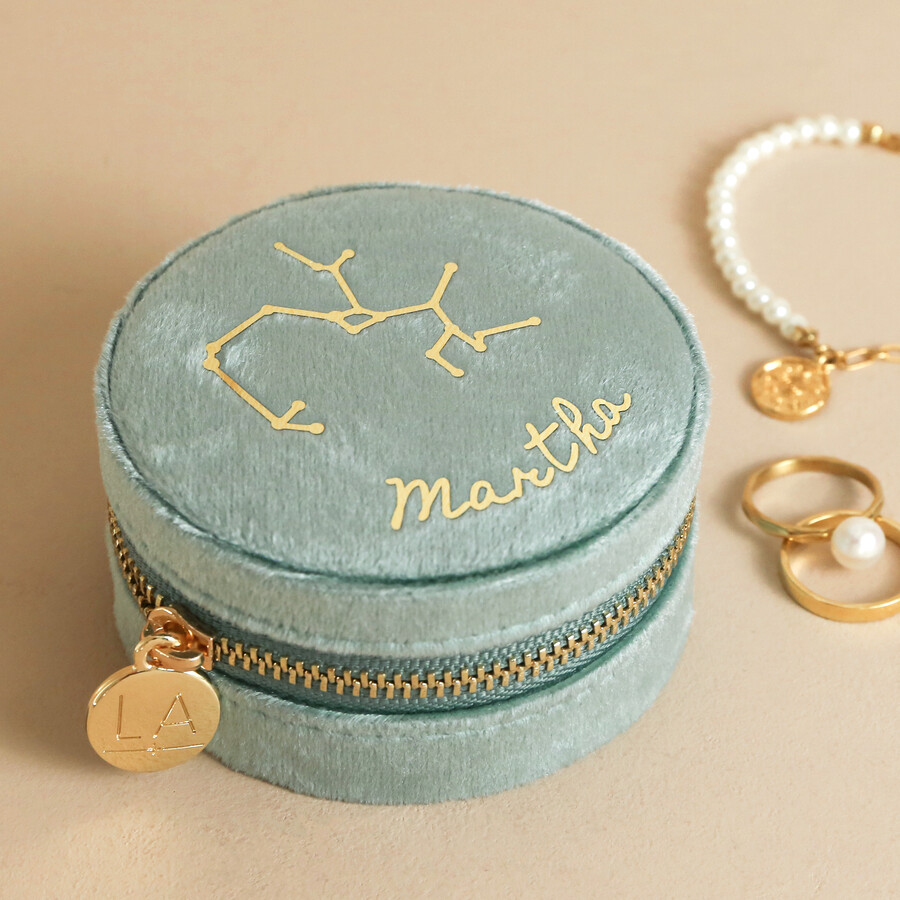Personalised Constellation Round Jewellery Case | Lisa Angel