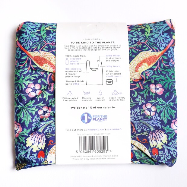 Strawberry Thief Reusable Shop Bag | Kind Bag | Lisa Angel