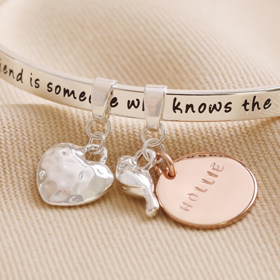 Personalised 'Friend' Meaningful Word Bangle | Lisa Angel