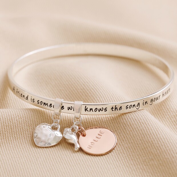 Personalised 'Friend' Meaningful Word Bangle | Lisa Angel