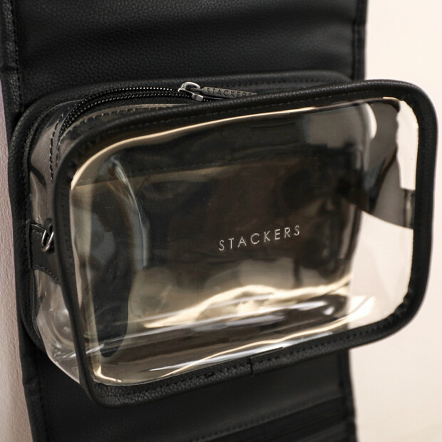 Black Hanging Travel Washbag | Stackers | Lisa Angel