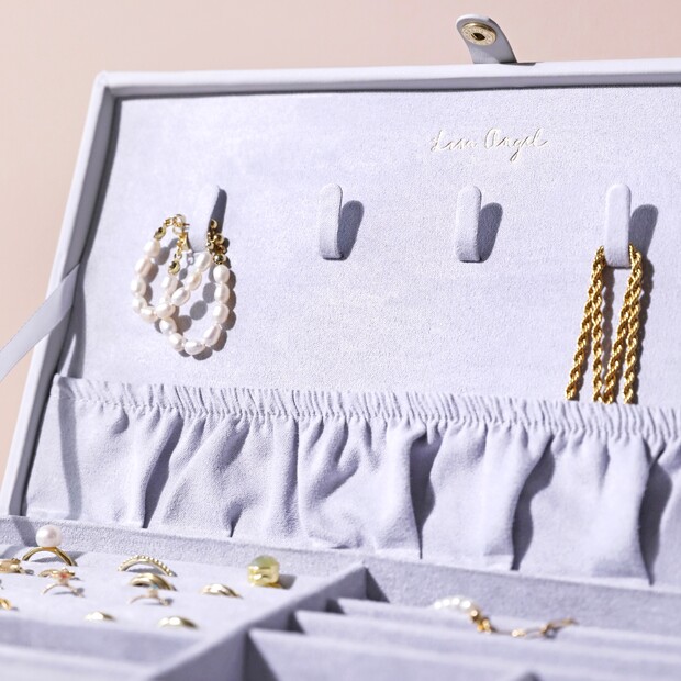 Large Grey Jewellery Box | Jewellery Storage | Lisa Angel