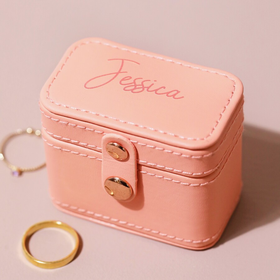 Personalised Petite Travel Ring Box | Jewellery Box | Lisa Angel
