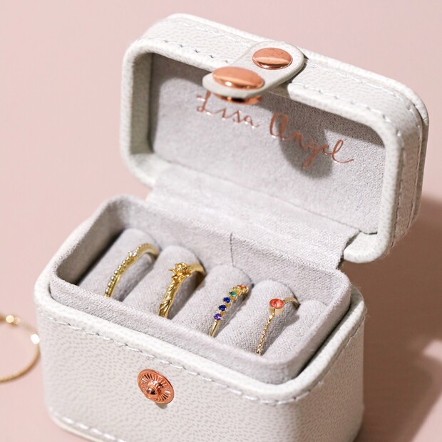 Personalised Petite Travel Ring Box | Jewellery Box | Lisa Angel