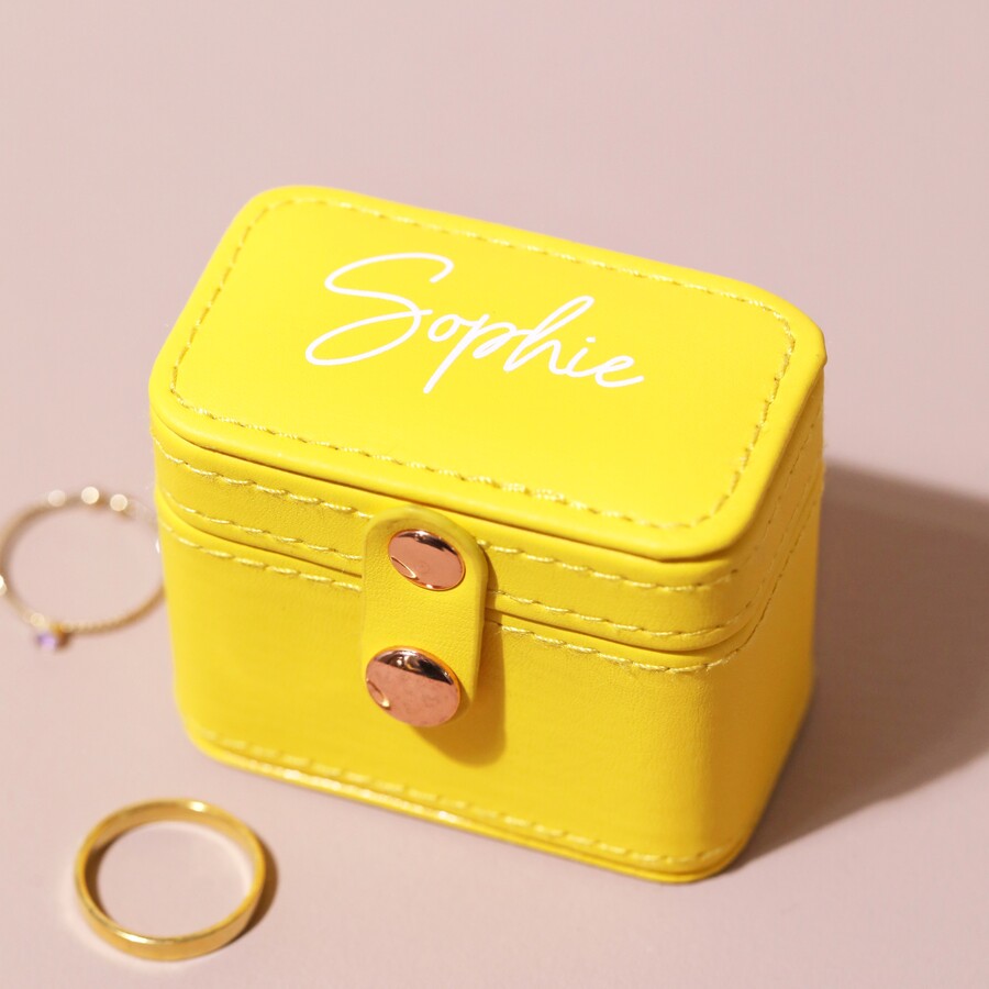 Personalised Petite Travel Ring Box | Jewellery Box | Lisa Angel