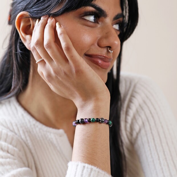 Be Fearless Semi-Precious Bracelet in Green | Lisa Angel