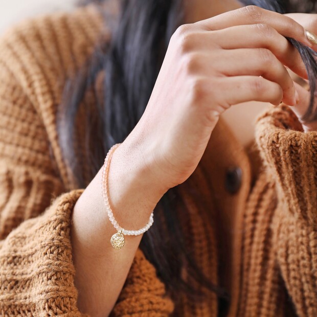 Talisman Moon Pink & Pearl Beaded Bracelet | Lisa Angel