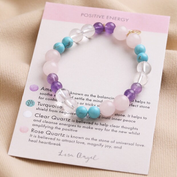 Positive Energy Semi-Precious Bracelet in Pink | Lisa Angel