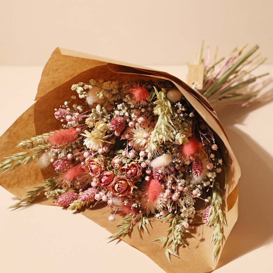 Luxury Vintage Pink Dried Flower Bouquet | Lisa Angel