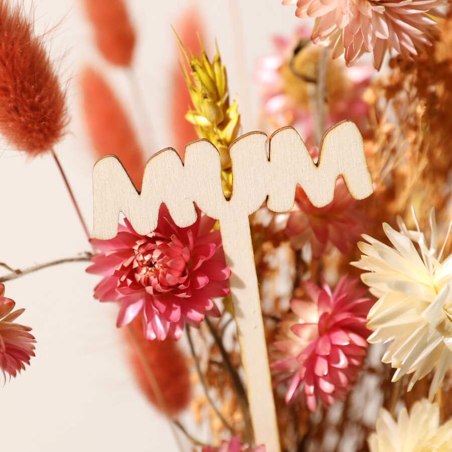 Mum Yellow and Pink Small Dried Flower Bouquet | Lisa Angel