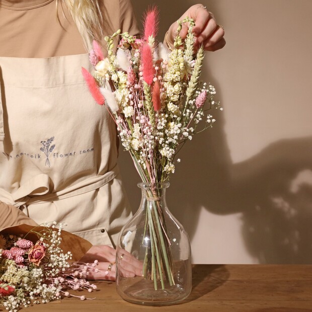 Vintage Pink Market Style Dried Flower Bouquet | Lisa Angel