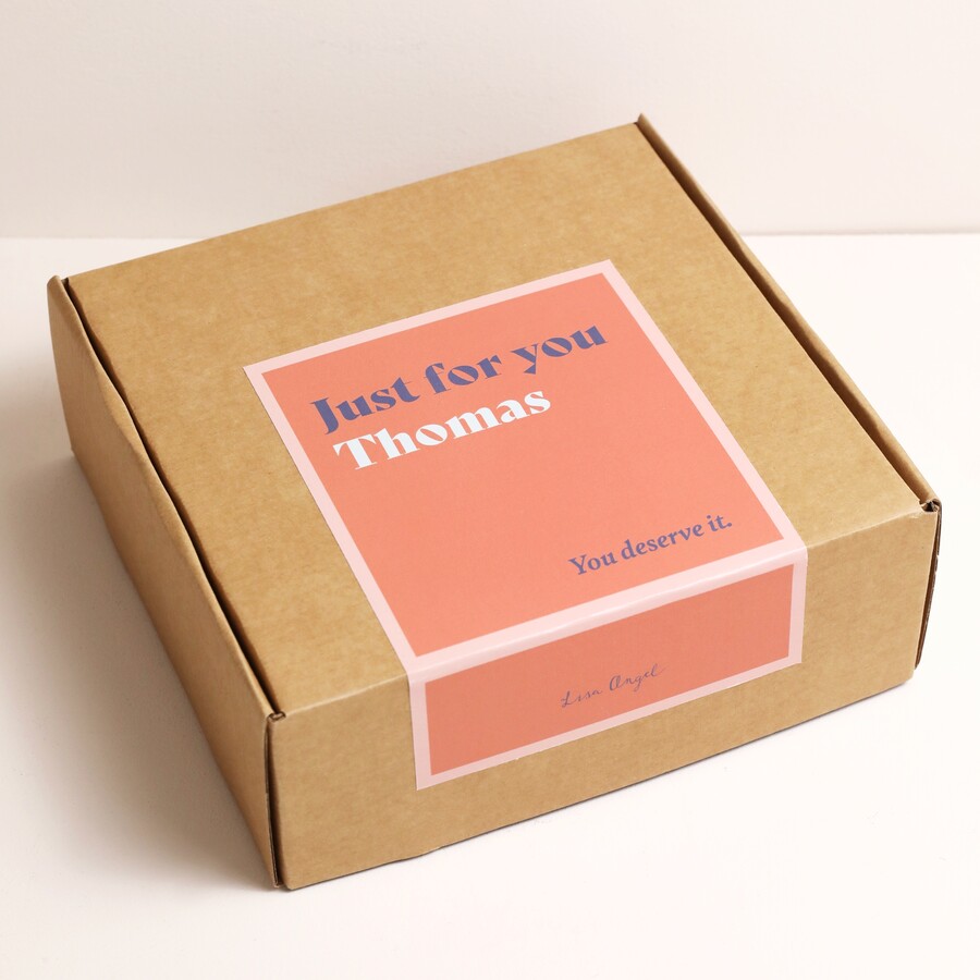Personalised Red Kraft Gift Box | Lisa Angel
