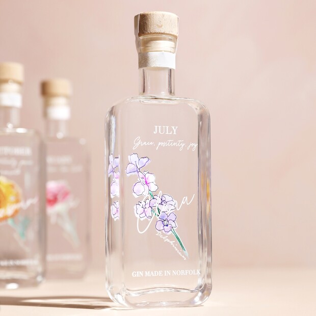 Personalised 20cl Birth Flower Gin | Lisa Angel