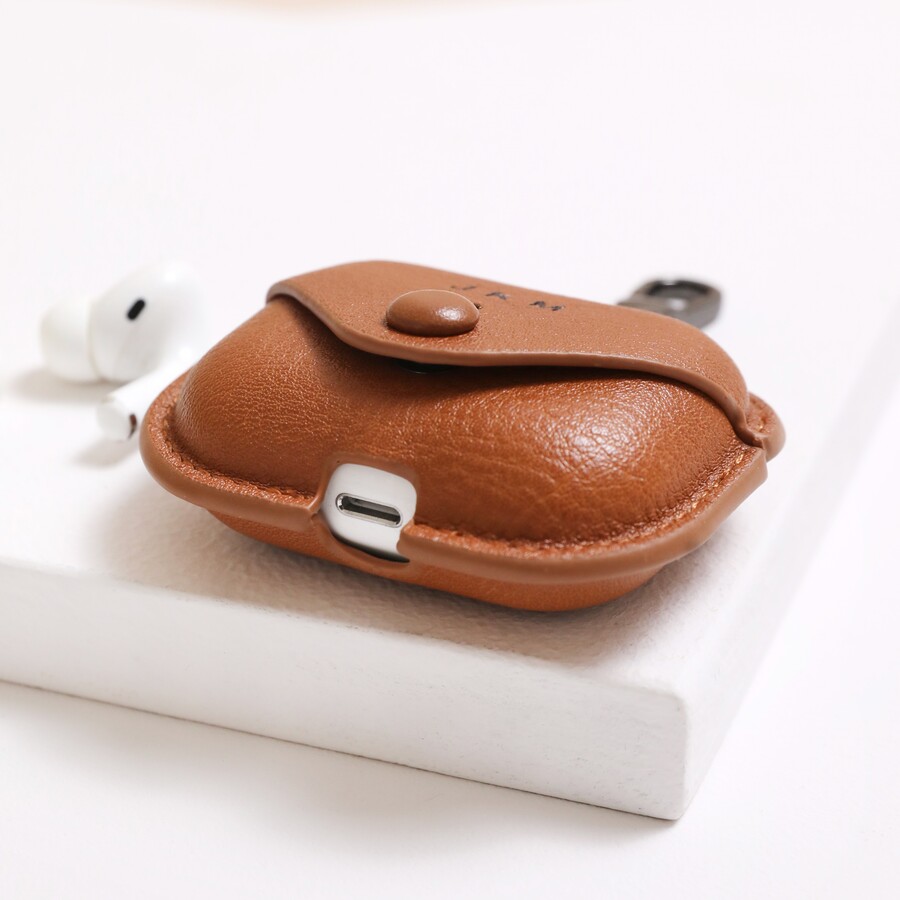 Personalised AirPods Pro Soft Vegan Case in Tan | Lisa Angel