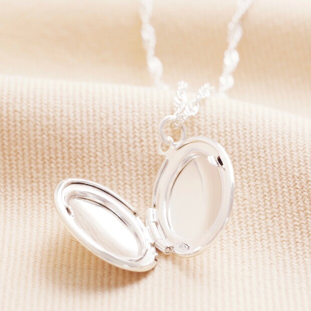 Oval Locket Necklace in Silver | Jewellery | Lisa Angel