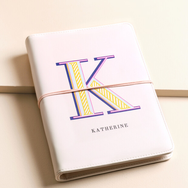 Personalised Bold Initial Refillable Notebook | Lisa Angel